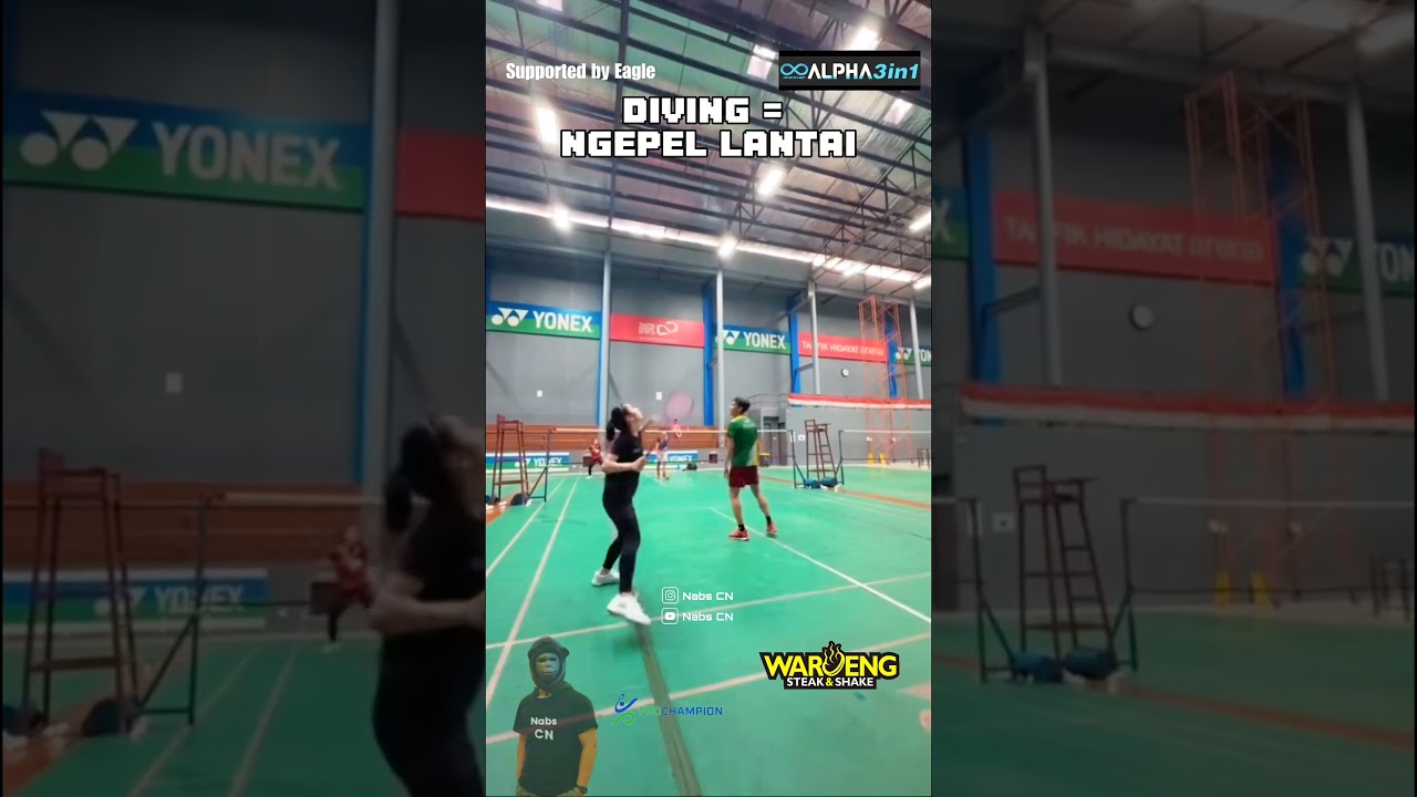 Diving Badminton Jatuh Bangun Ngepel Lantai #shorts - PressMega